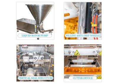 중국 점성 소스 자동 액체 포장기 터치스크린 0.6Mpa 650kg 판매용