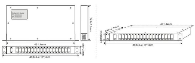 High Quality 1RU Rack Mount Simplex BIDI Transmission 2 channels CWDM Mux & Demux Type A for Efficient Optical Networking 3