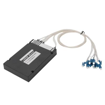 China Dual Fiber 4 Channels CWDM Mux Demux 1270 to 1330nm 1.0dB Typical IL LC UPC ABS BOX for Fiber Optic Networking Solution for sale