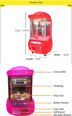 Cina 1 macchina di videogioco arcade della gru del giocatore per la macchina dell'artiglio giocattolo/del supermercato in vendita