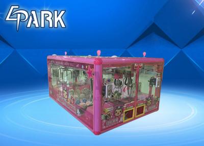 China Big Glass Box Crane Game Machine Coin Operated Pink Princess Stereo Sound System for sale