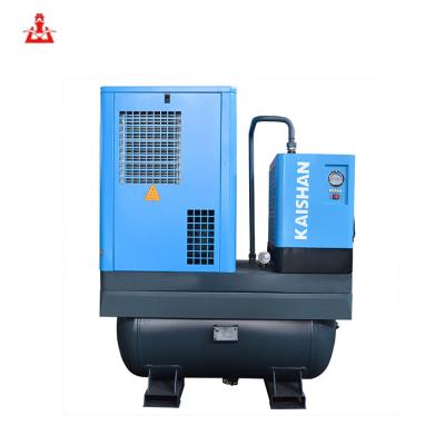 中国 7.5KW 1.0m3/Minは冷凍のドライヤーおよび空気貯蔵タンクBK7.5-10が付いている統合された産業ねじ空気圧縮機を修理した 販売のため