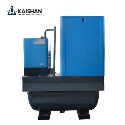 中国 7.5KW 1.0m3/Minは冷凍のドライヤーおよび空気貯蔵タンクBK7.5-10が付いている統合された産業ねじ空気圧縮機を修理した 販売のため