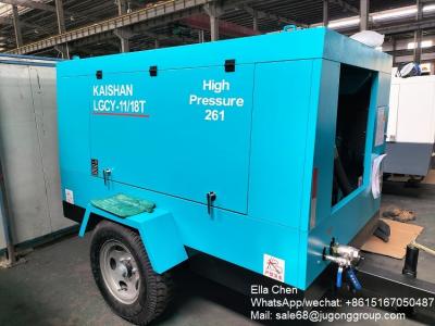 Cina uso portatile di estrazione mineraria del motore diesel 385cfm del compressore d'aria 18bar con Jack Hammer in vendita