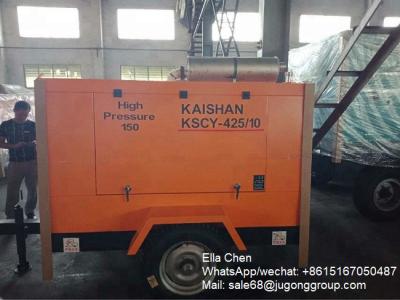 Cina Ruote mobili diesel 425CFM 10 Antivari del compressore d'aria della vite due in vendita