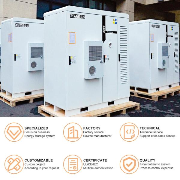 100KWH 150KWH 200KWH LiFePO4 Sistema de almacenamiento de batería de litio ESS Gabinete 50KW 100KW PCS Inversor híbrido todo en uno
