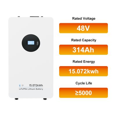 China Modular Expandable All in One Battery Pack Home Energy Storage System 48V 314Ah 15kwh Lifepo4 Lithium Parallel Design for sale