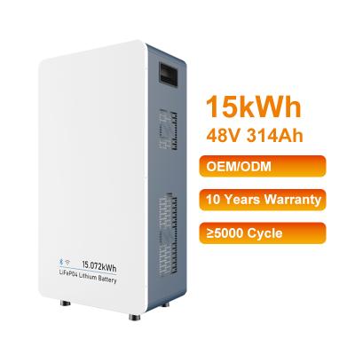 China Sistema de almacenamiento de energía para el hogar con batería de 48V 314Ah 15kwh Lifepo4 Lithium Smart BMS en venta