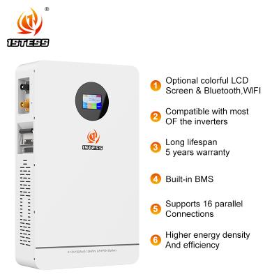 China All in One 51.2V 100Ah 5.12kWh Home Energy Storage with Wall Mount Design Lithium Battery Home Power Backup for sale