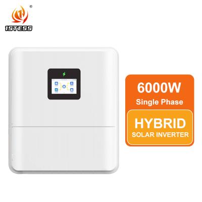 China 48V 6kw Single Phase Hybrid Solar Inverter Pure Sine Wave Off Grid with Dual MPPT High Efficiency 97.3% for sale