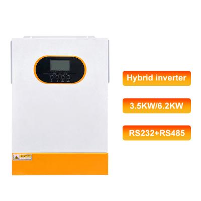 China 24V 48V Single Phase Hybrid Solar Inverter Off Grid Pure Sine Wave MPPT 3.5kw 5.5kw 6.2kw With Lithium Battery Activation And Optional WiFi Monitor for sale