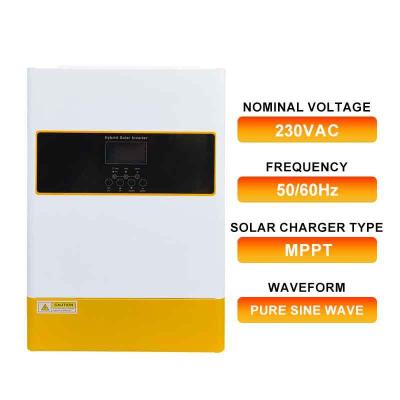 China 48V 6.2kW Hybrid Solar Inverter Single Phase Pure Sine Wave Off Grid Solar Inverter MPPT Built-in WiFi Remote Monitoring for sale