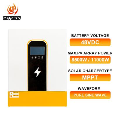 China Single Phase 48V 8.5kw 11kw Off Grid Hybrid Solar Inverter Pure Sine Wave High PV Input Voltage for sale