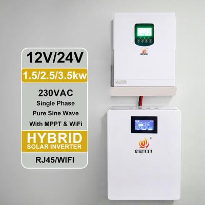 China 2500W 24V Low Battery Voltage Solar Inverter Pure Sine Wave MPPT 60A Charger Single Phase Off Grid for Shed Use for sale