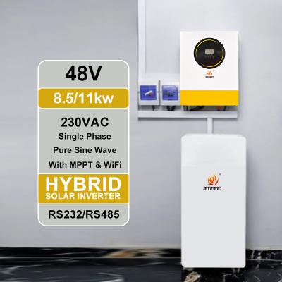 China 8500W/11000W 48V Battery Voltage Pure Sine Wave MPPT Solar Charger Inverter RS232/RS485 for sale