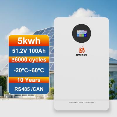 China Sleek Wall Mounted 5kWh Solar Battery with Smart Touch Screen Display for sale