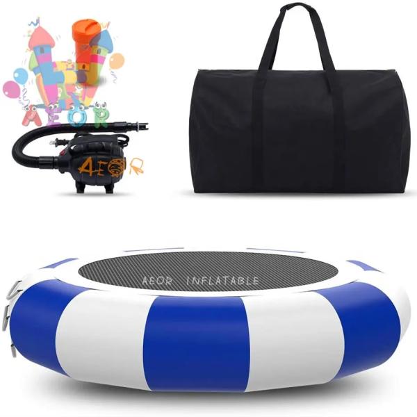 Aeor Factory Fun Floating Summer Water Fun High Quality  Inflatable Water Trampoline With Slide