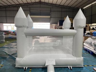 China Moonwalk Commercial Inflatable White Bounce House Jumping Bouncy Castle Small Slide for sale