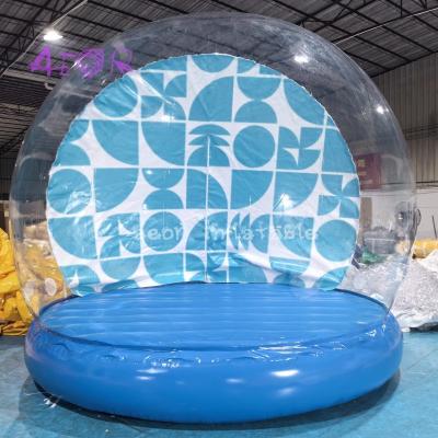 China Customized Pvc Snow Globe Inflatable Bounce House Attractive Christmas Clear Giant Inflatable Snow Globe for sale