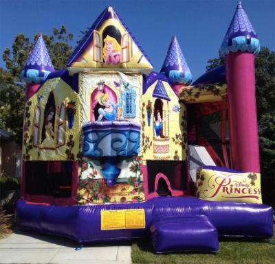 China Disney Princess Bounce House Jumping Castle Rosa gonfiabile castello di scivolo per la festa for sale
