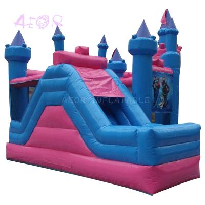China Inflatable Princess Bouncy Castles Pink Bounce House With Slide For Outdoor Events And Parties for sale