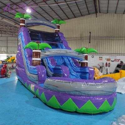 China Waterslide Commercial PVC Palm Tree Inflatable Water Slide For Kid Inflatable Slide With Pool for sale