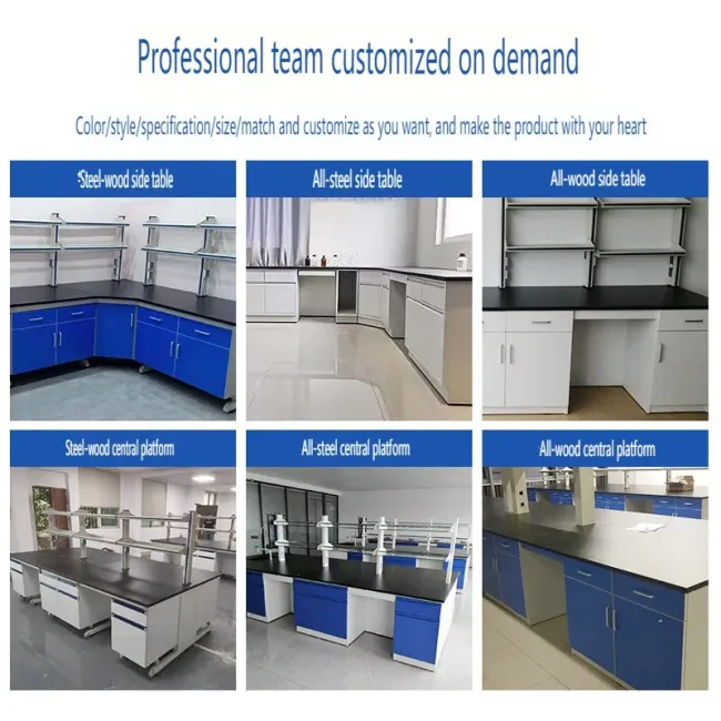 Lab Furniture Stainless/Cold Rolled Steel High Grade Steel Lab Epoxy Resin Top Table with Socket