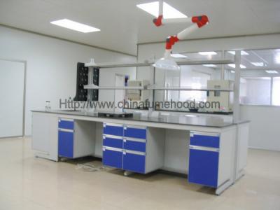 China Steel C Frame Wood Lab Furniture , Counter Top Island Table For Laboratory for sale