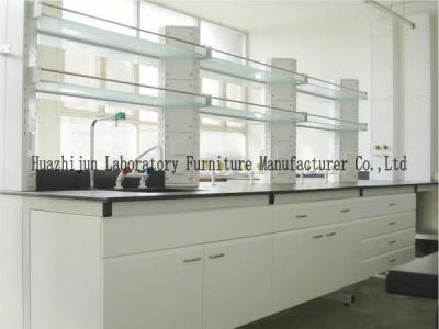 China Durable School Lab Benches Work Table 1.0mm Steel Cabinets With PP Handle for sale