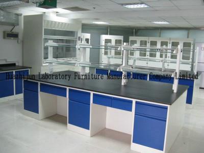 China Movable Lab Island Bench 1.0mm Steel Material With Emergency Eyewasher for sale