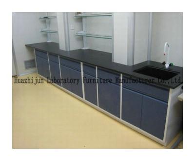 China Hight Adjustable Steel Lab Furniture , Laboratory Wall Bench With Reagent Shelf for sale