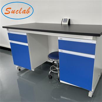 China Blue Practical Lab Workstation Bench , Multifunctional Lab Working Table for sale