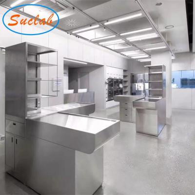China C Frame Stainless Steel Lab Bench Multi Function Chemical Resistant for sale