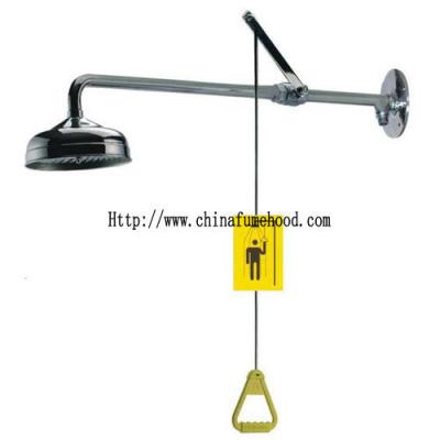China 115L/Min Water Flow Wall Mounted Eyewash Shower Push To Open / Hand Pulling Type for sale