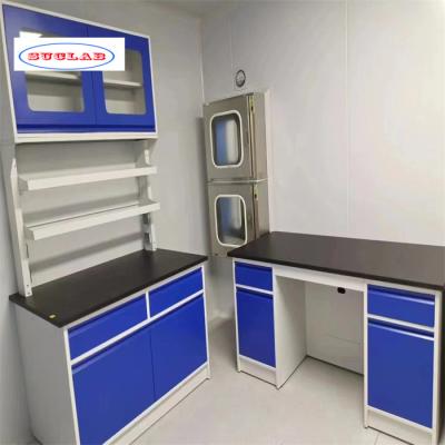 China Blue Chemistry Lab Bench Laboratory Casework - 2 handgrepen voor verbeterde manoeuvrabiliteit Te koop