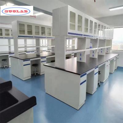 China Blue Chemistry Lab Workbench with Adjustable Shelves - Number of Shelves As Drawing for sale