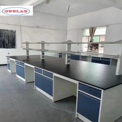 China As Drawing Chemistry Lab Bench with 1 Rail and 2 Racks Included for sale