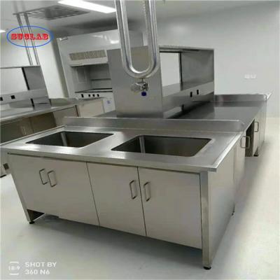 China Polished Stainless Steel Lab Bench with Bolt Connection - Silver Finish for sale