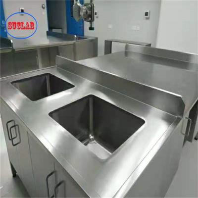 China Integral Structure Stainless Steel Lab Bench with 300kg Load Capacity Silver for sale
