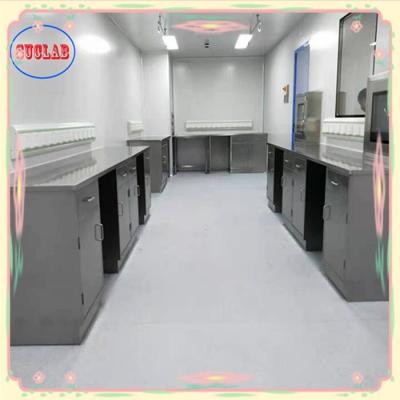 China Polished Stainless Steel Lab Bench For Worktop With Bolt Connection Installation Method for sale
