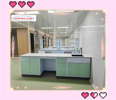 China Customizable Chemistry Lab Bench With Sinks Insertion Aluminum Alloy Handle For Hospital for sale