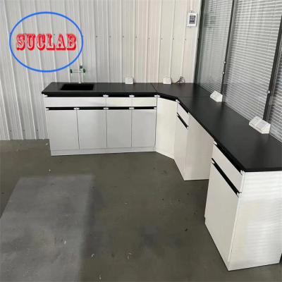 China Lab Furnitures Price Cold-rolled Steel Frame with 12mm Thick Glass Shelf for Laboratory for sale