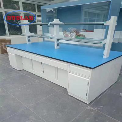 China Lab Furnitures Price Cold-rolled Steel Frame with 12mm Thick Glass Shelf for Laboratory for sale