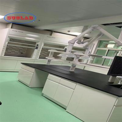 China Lab Furnitures Price Cold-rolled Steel Frame with 12mm Thick Glass Shelf for Laboratory for sale