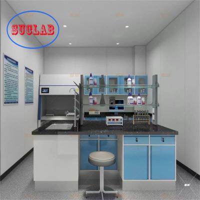 China Stainless Steel Hinge Chemistry Lab Bench Laboratory Desks And Workstations With Steel Cabinet Solution for sale