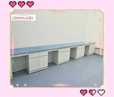 China Rechteckige Chemielaborbank Abmessung L*1500/750 W *800/850mm H anpassbar zu verkaufen