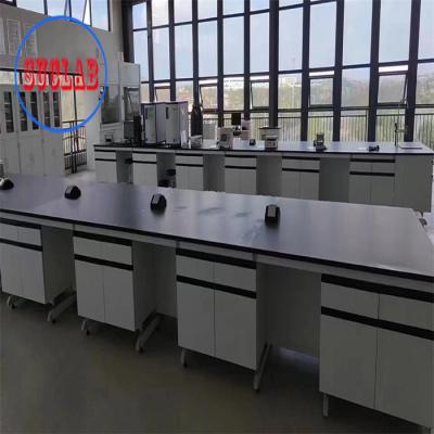 China Multi Purpose Chemistry Lab Workbench With Multiple Cabinets DTC105 DEG Hinges Phenolic Resin for sale