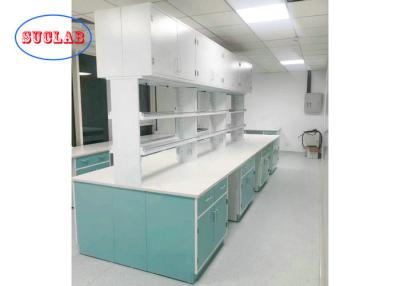 China Dark Green Lab Island Bench With White Ceramic Countertop In Research Institute for sale