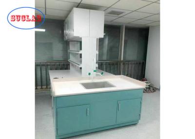 China Dark Green Lab Island Bench With White Ceramic Countertop In Research Institute for sale