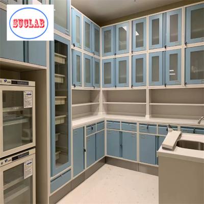 China Hospital Furniture Disposal Cupboard Manufacturers with Three Section Slider and Adjustable Shelves for sale
